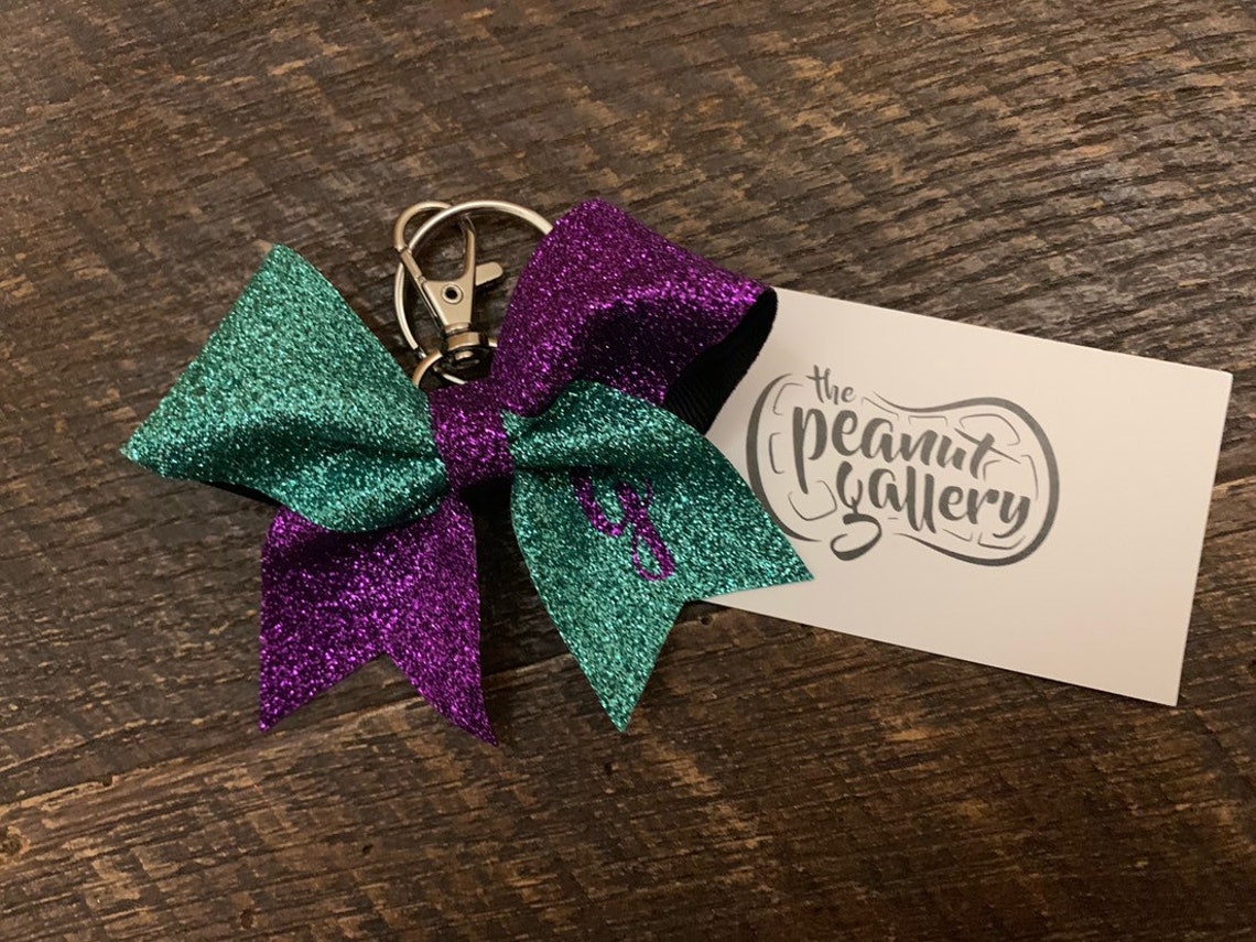 Glitter Key Chain Bow 2 Color Personalized Cheer Bow - Etsy