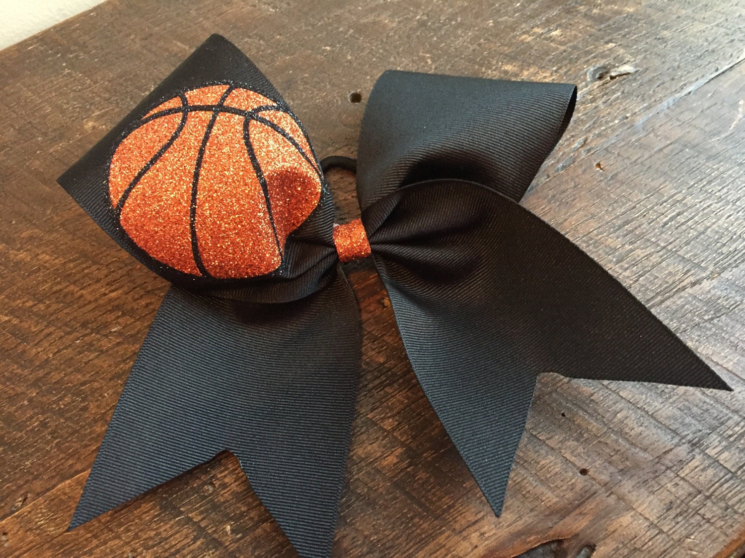 Basketball Cheer Bow Black Personalized | Etsy