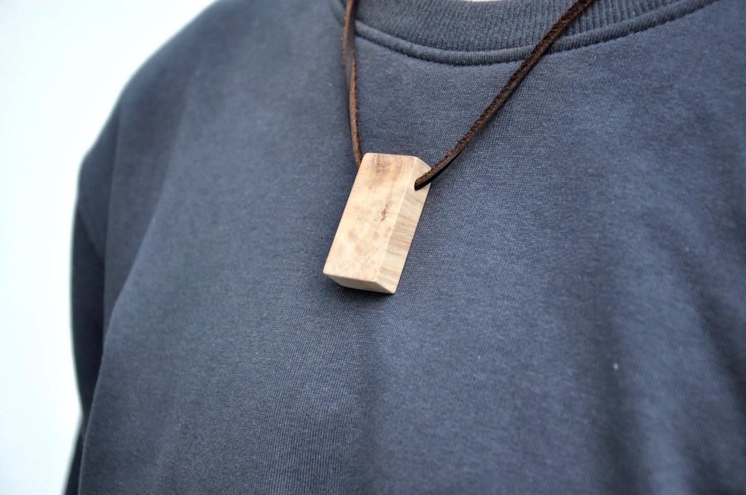 Minimalistic Wooden Pendant Made Out of Hornbeam Wood, Unique Gift for ...