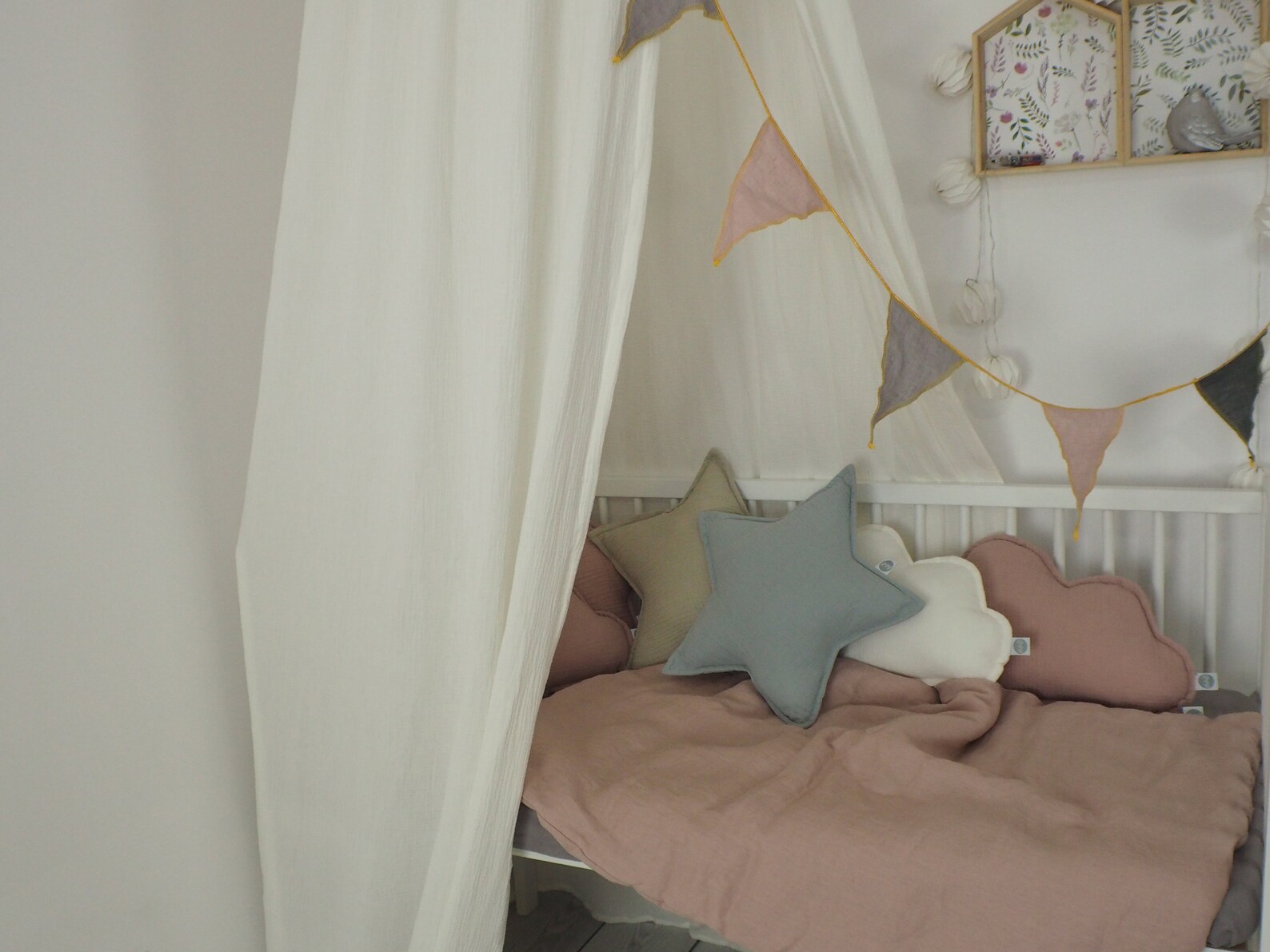 Muslin Canopy White Ivory / Bed Canopy / Kids Baby Canopy / | Etsy