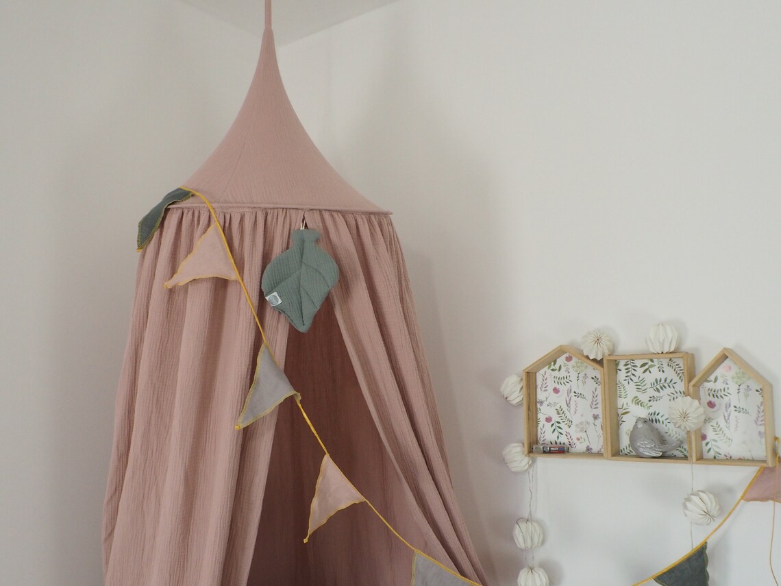 Muslin Canopy Woodrose / Dusty Pink / Bed Canopy / Kids Baby | Etsy