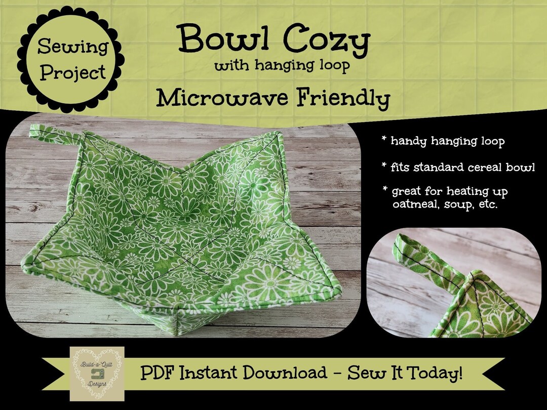 Sewing Instructions Download: Microwave Bowl Cozy With Hanging Loop ...