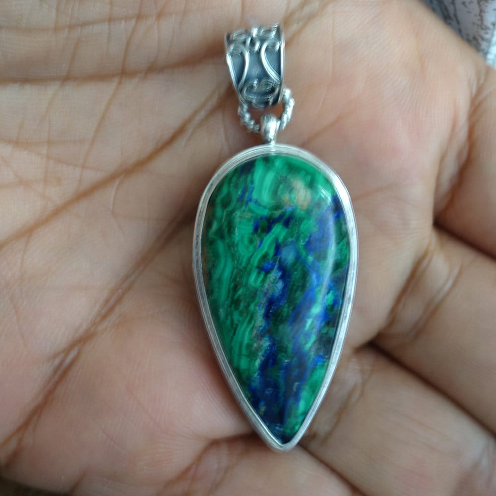 Azurite Pendant Real Azurite Gemstone Pendant Azurite Necklace Azurite ...