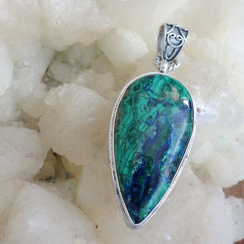 Azurite Pendant Real Azurite Gemstone Pendant Azurite Necklace Azurite ...