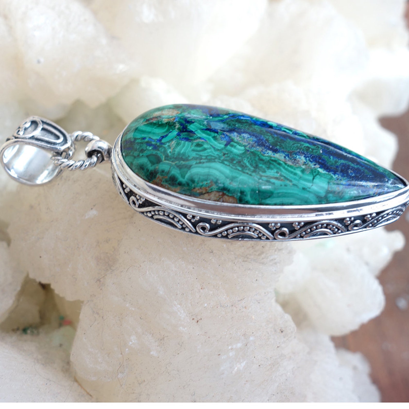 Azurite Pendant Real Azurite Gemstone Pendant Azurite Necklace Azurite ...