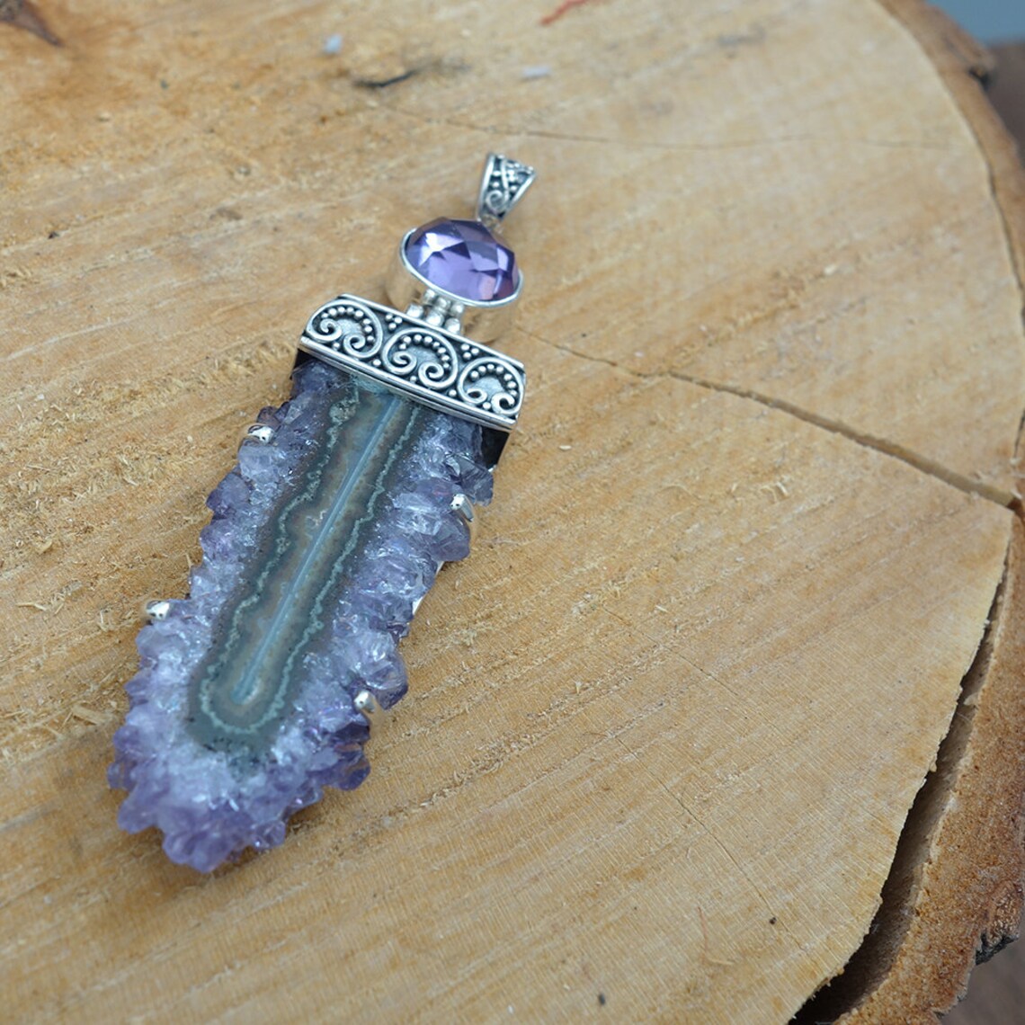 Amethyst Stalactite Pendant Amethyst Jewelry Stalactite Jewelry ...