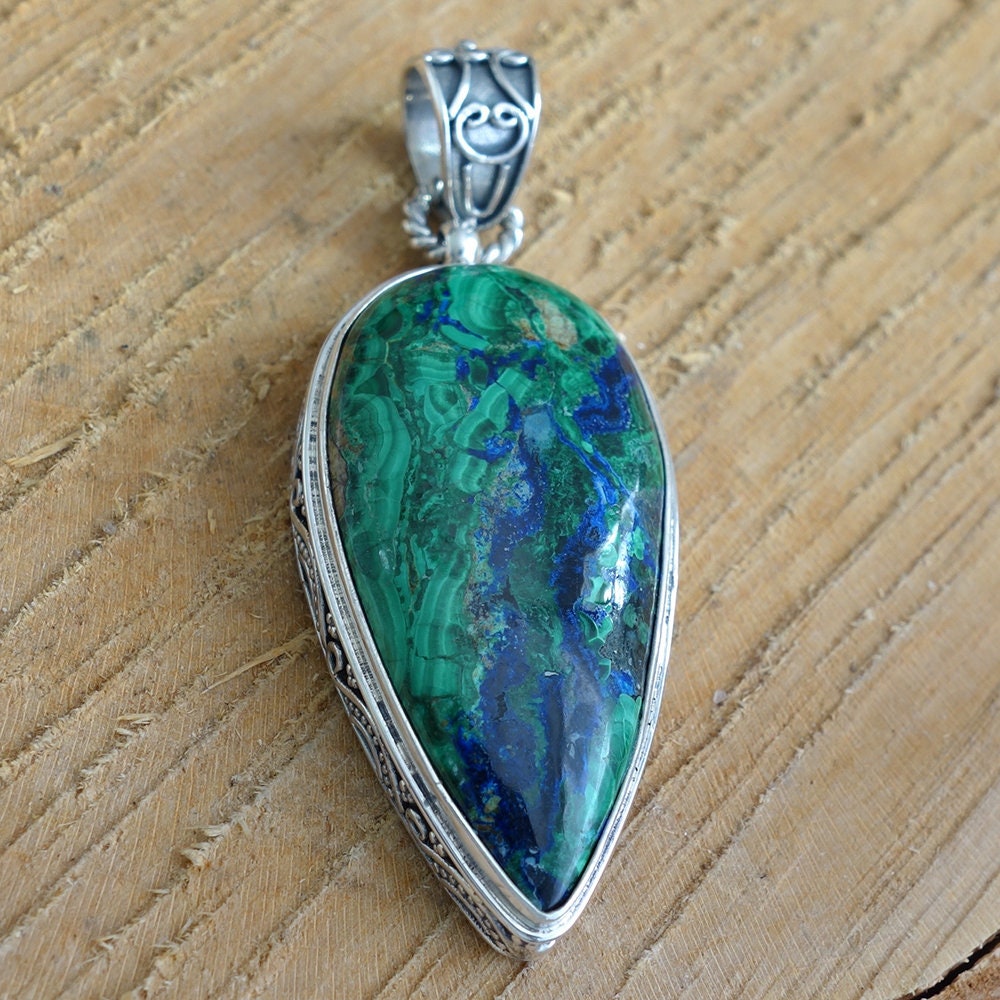 Azurite Pendant Real Azurite Gemstone Pendant Azurite Necklace Azurite ...