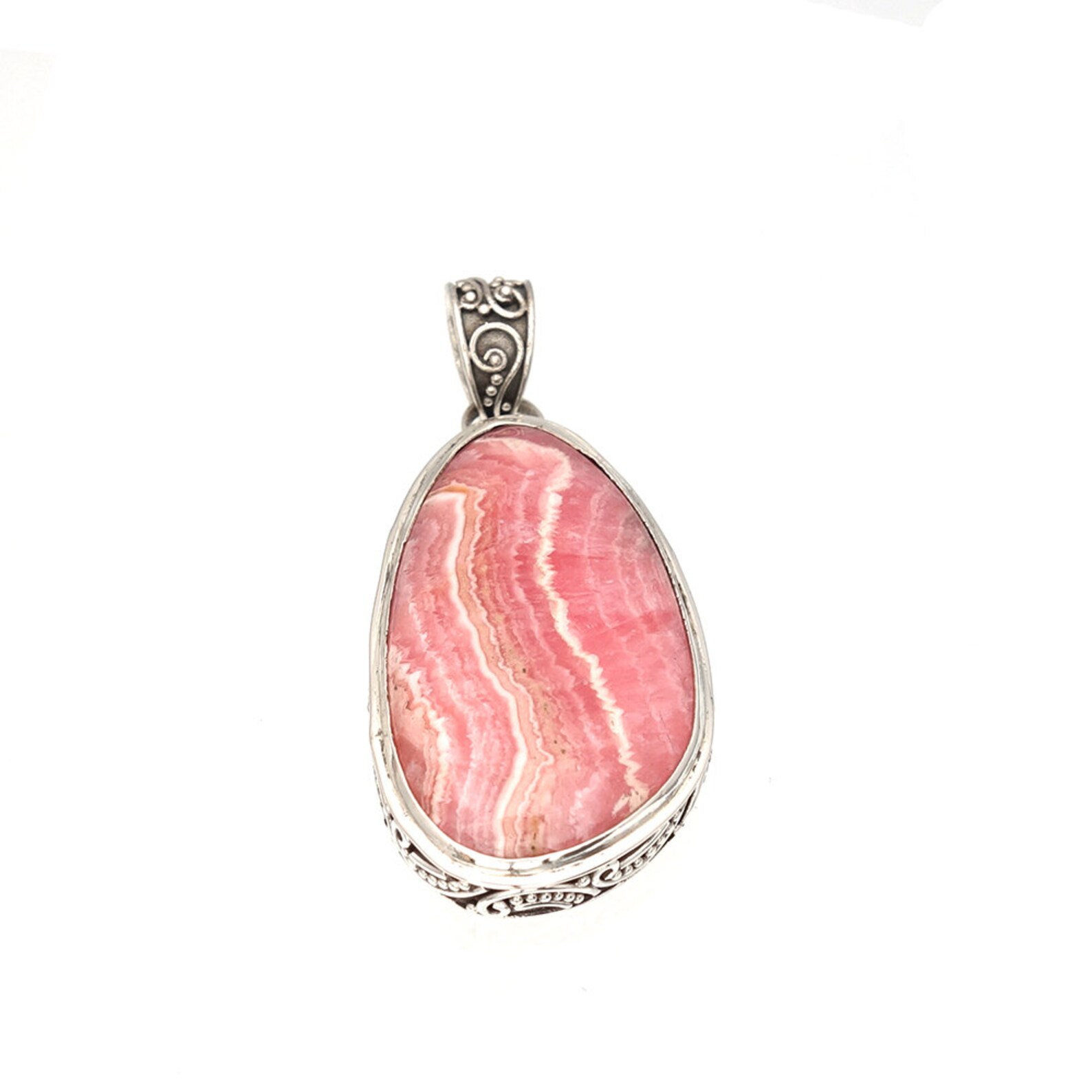 Rhodochrosite Pendant Rhodochrosite Jewelry Rhodochrosite Necklace Bali ...