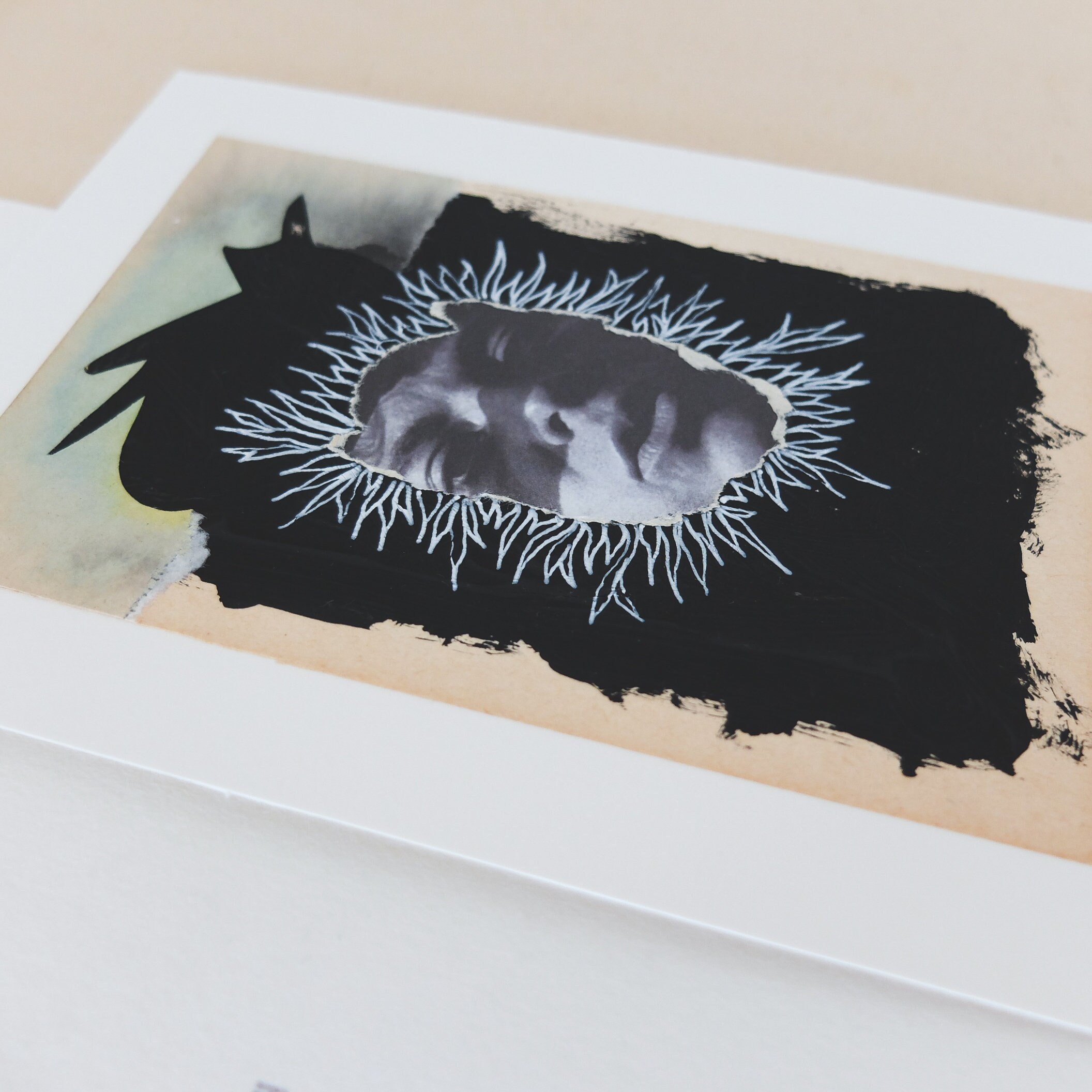 Small Collage Art, Mixed Media Collage, Collage Painting, Minimal Small ...