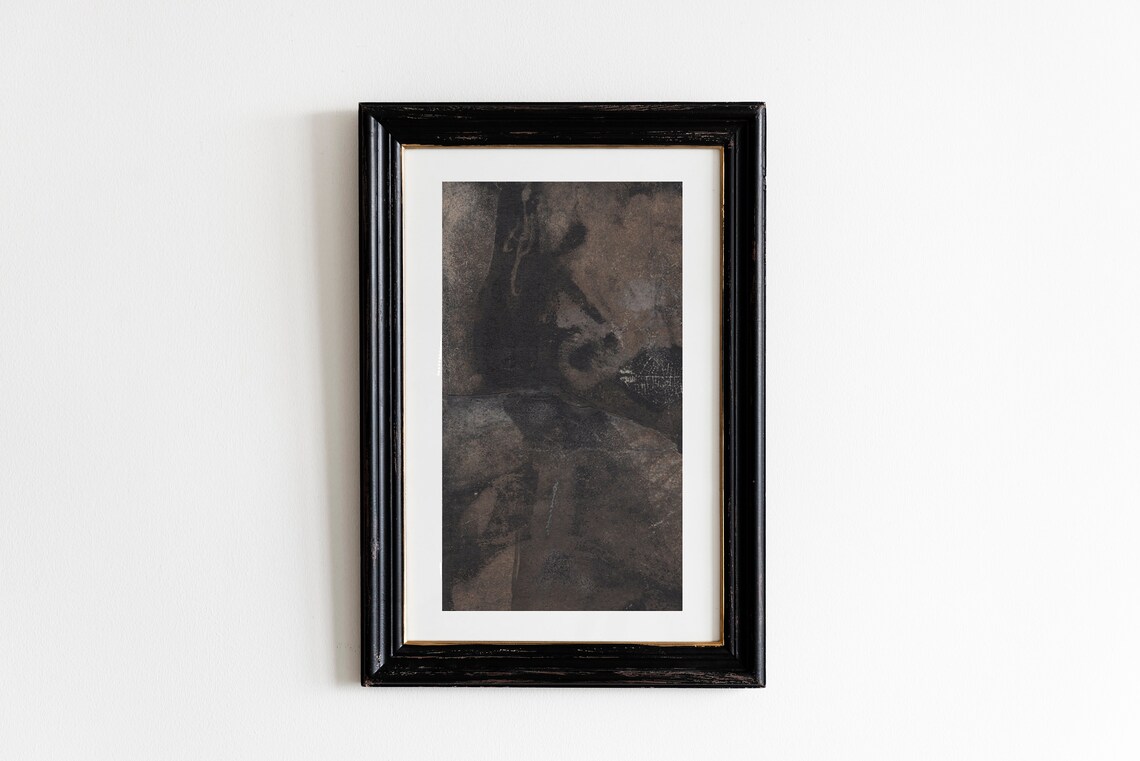 Original Monotype Landscape , Printmaking , Mixed Media Wall Art, Dark ...