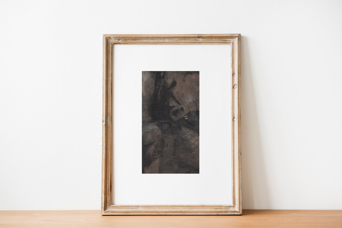 Original Monotype Landscape , Printmaking , Mixed Media Wall Art, Dark ...