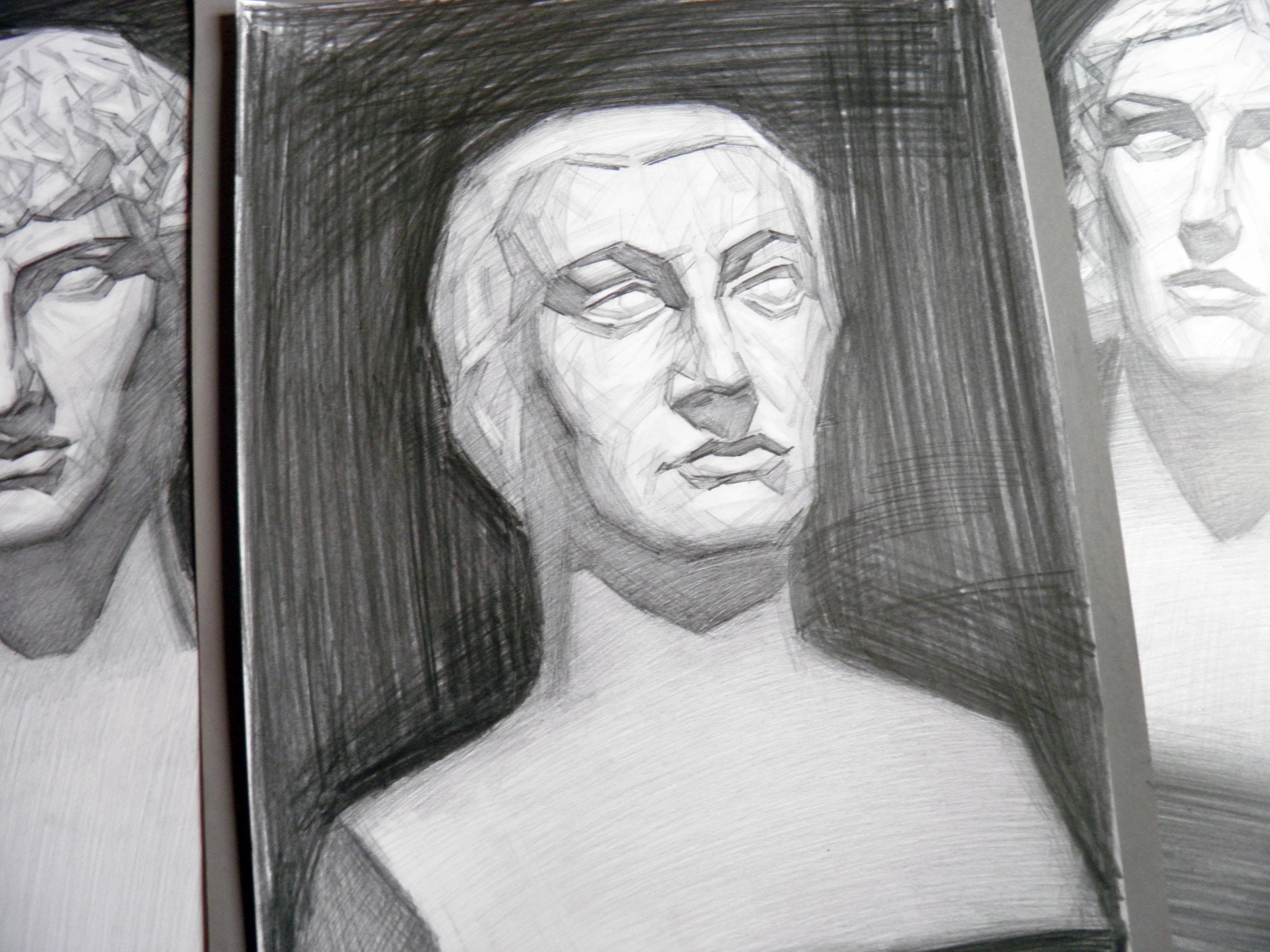 Pencil Sketch Art Original Drawing on Papelassical Bust - Etsy