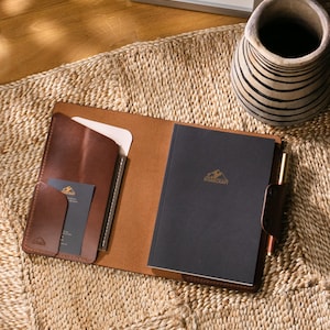 Handmade Full-grain Leather A5 Notebook Cover, Personalized Organizer ...