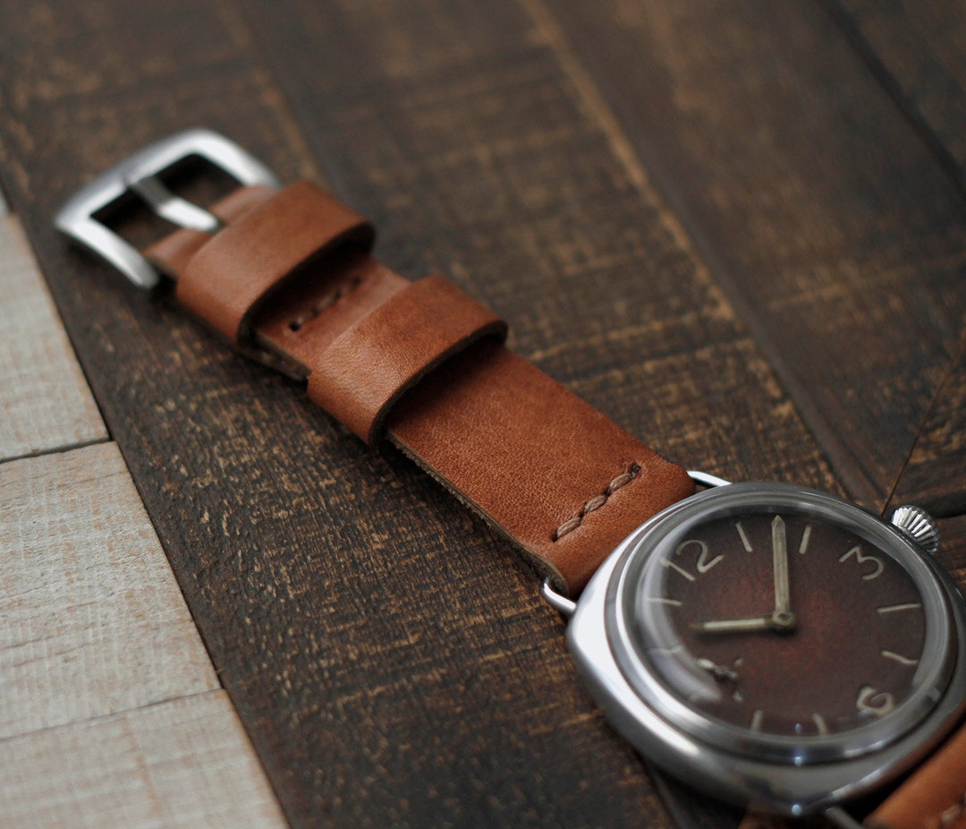 Personalized Tan Leather Watch Strap, Full Grain, Handmade - Etsy