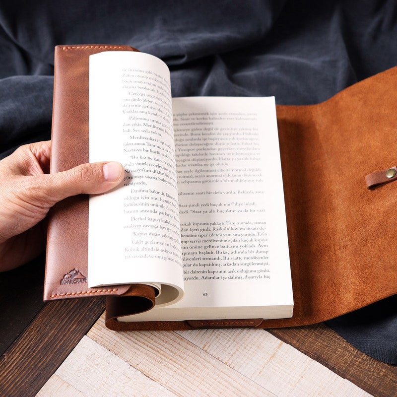 Leather Book Cover - Etsy