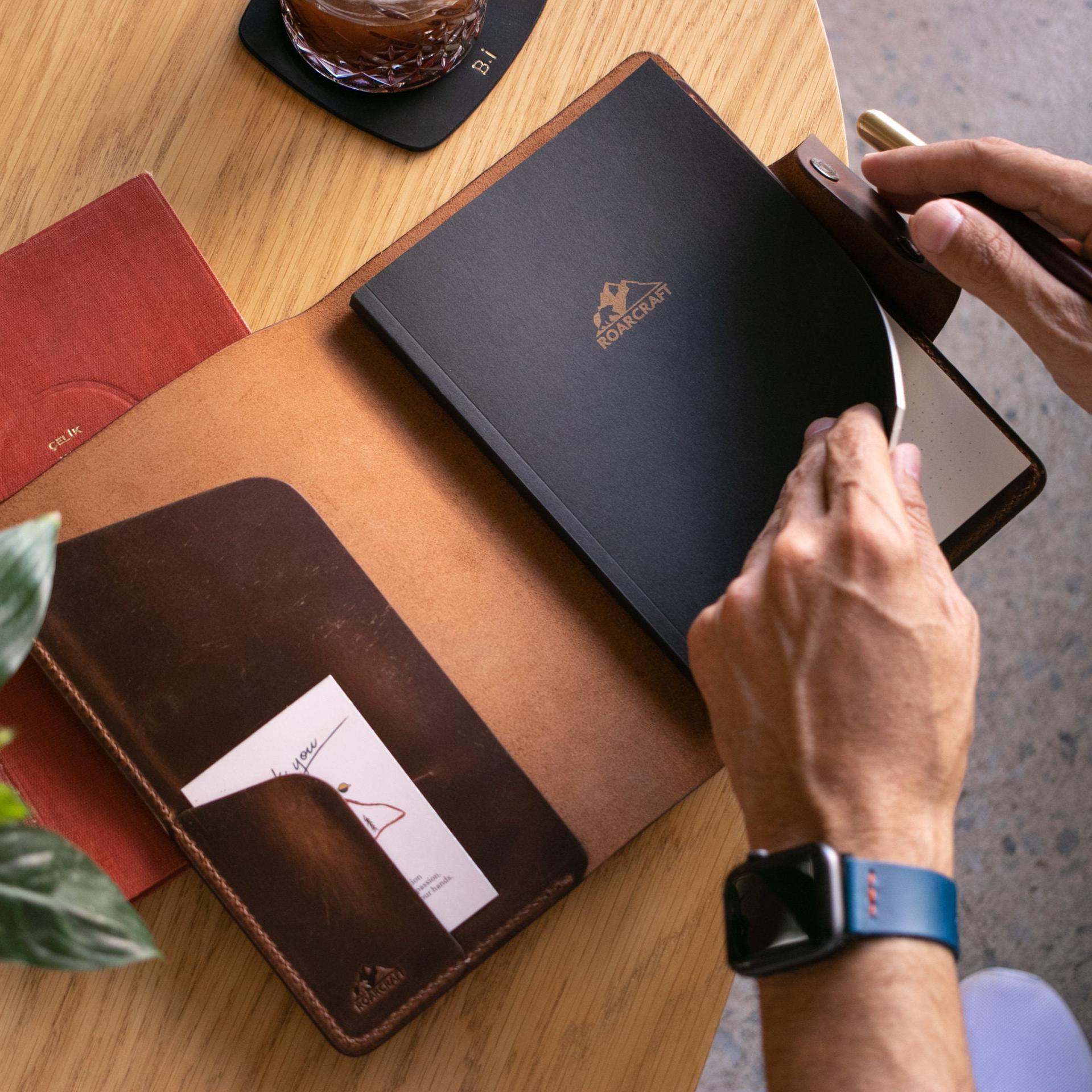 Handmade Full-grain Leather A5 Notebook Cover, Personalized Organizer ...