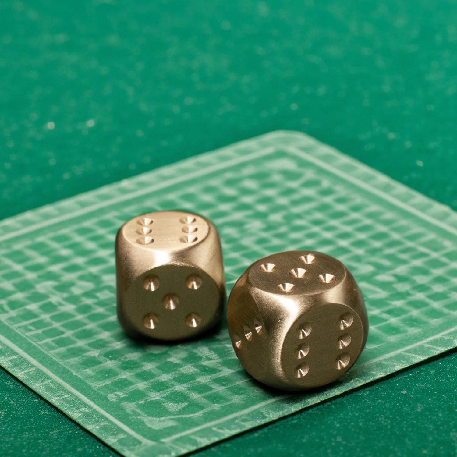 Solid Brass Dice, Desk Decor, Lucky Dice, One Piece Luxury Dice - Etsy