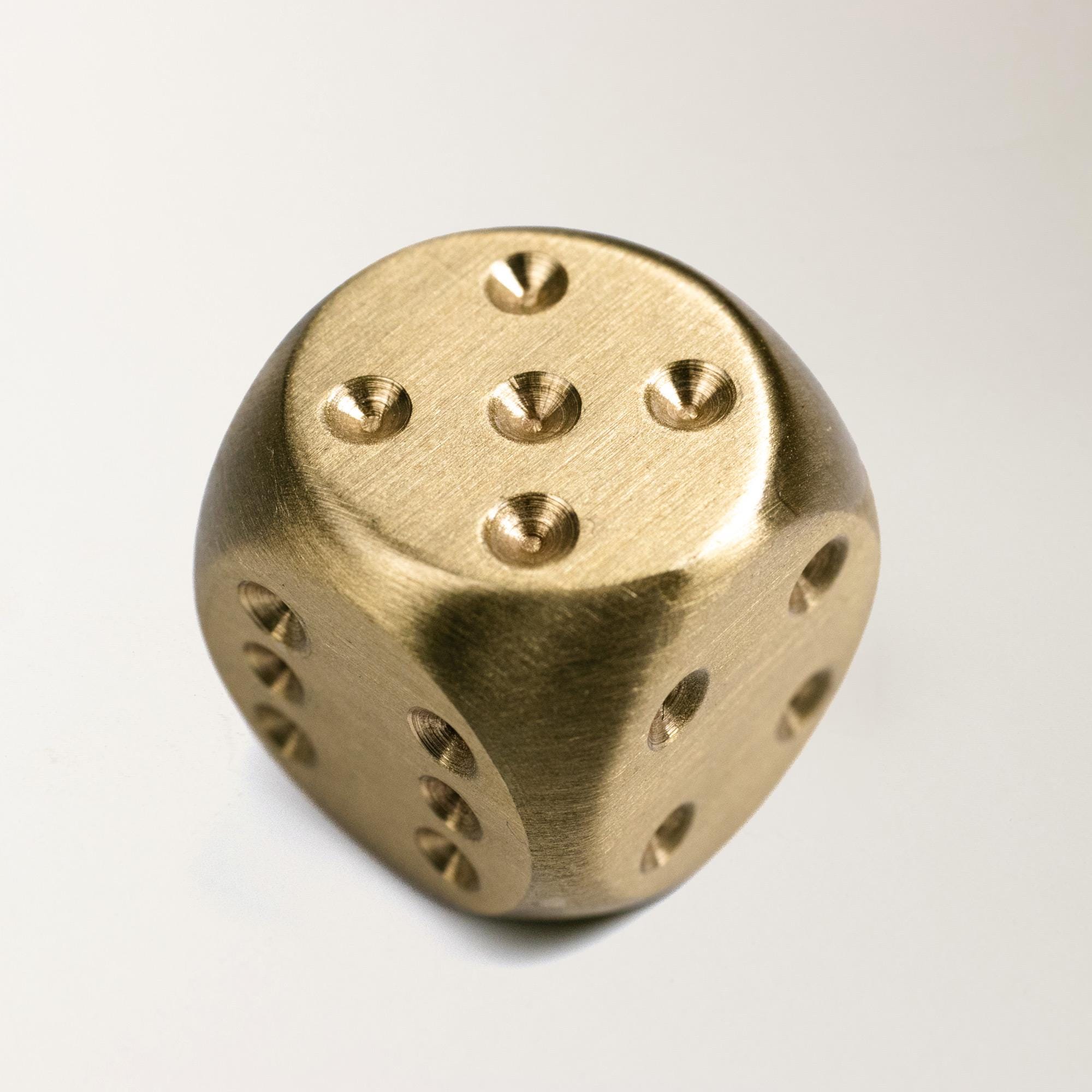 Solid Brass Dice, Desk Decor, Lucky Dice, One Piece Luxury Dice - Etsy