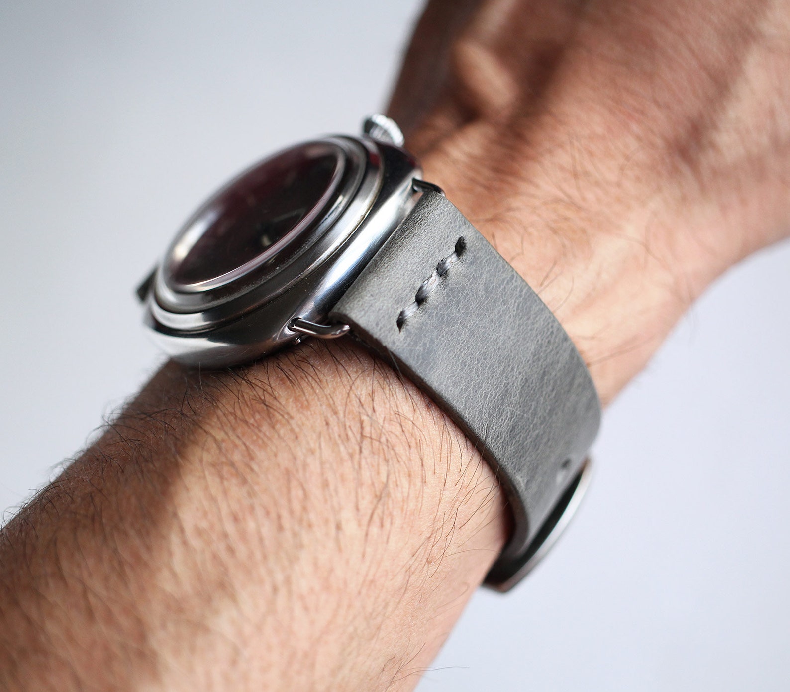 Leather 20mm Watch Strap / 18mm 22 Mm 24mm 26mm Antique Gray - Etsy