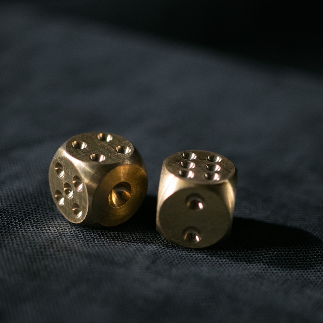 Elegant Solid Brass Dice With Rounded Edges / Solid Brass Desk ...