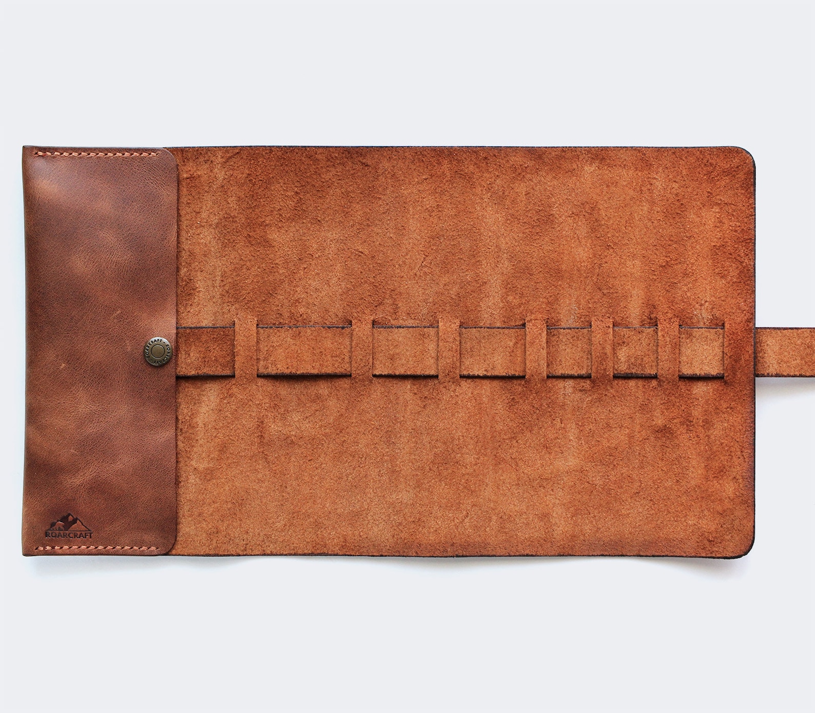 Handmade Leather Pen Roll Case: Full-grain Leather, Holds 10 Pens - Etsy