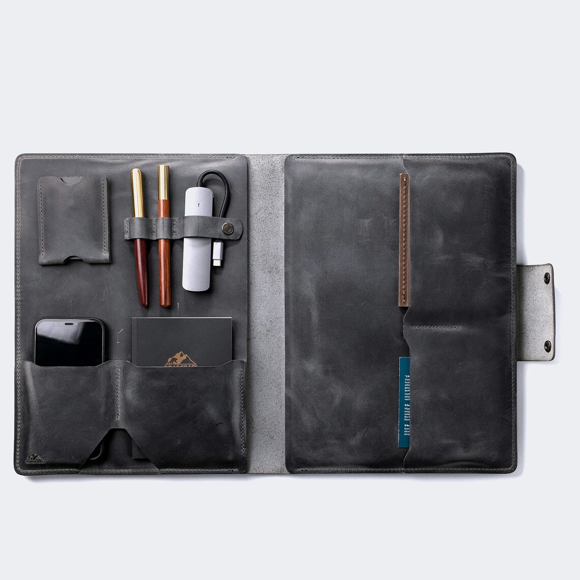 Remarkable 2 Case Organizer Personalized Brown Leather Folio Etsy