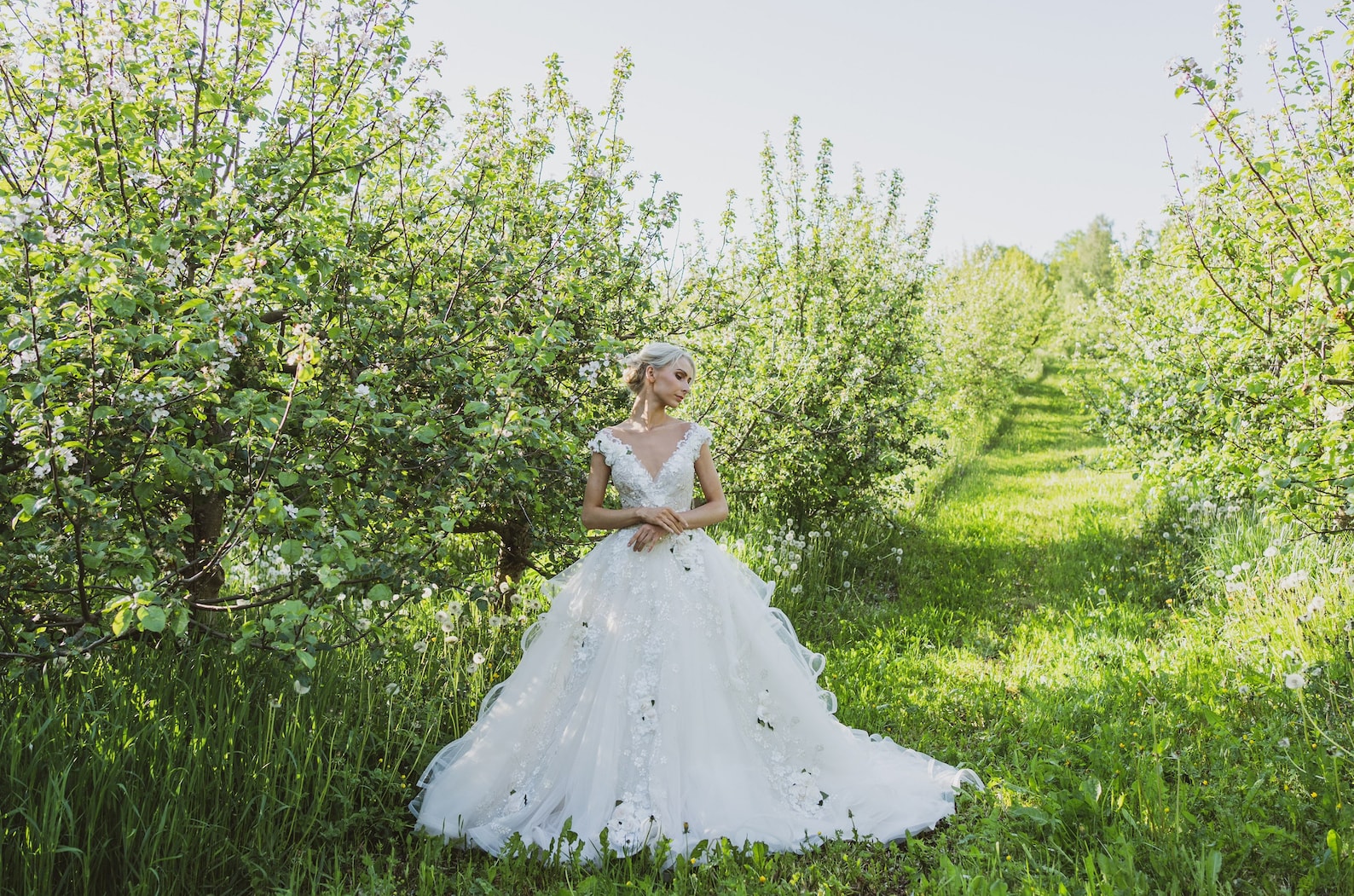 Off-white Princess Wedding Dress inga Ezergale Design Roses 2 ...