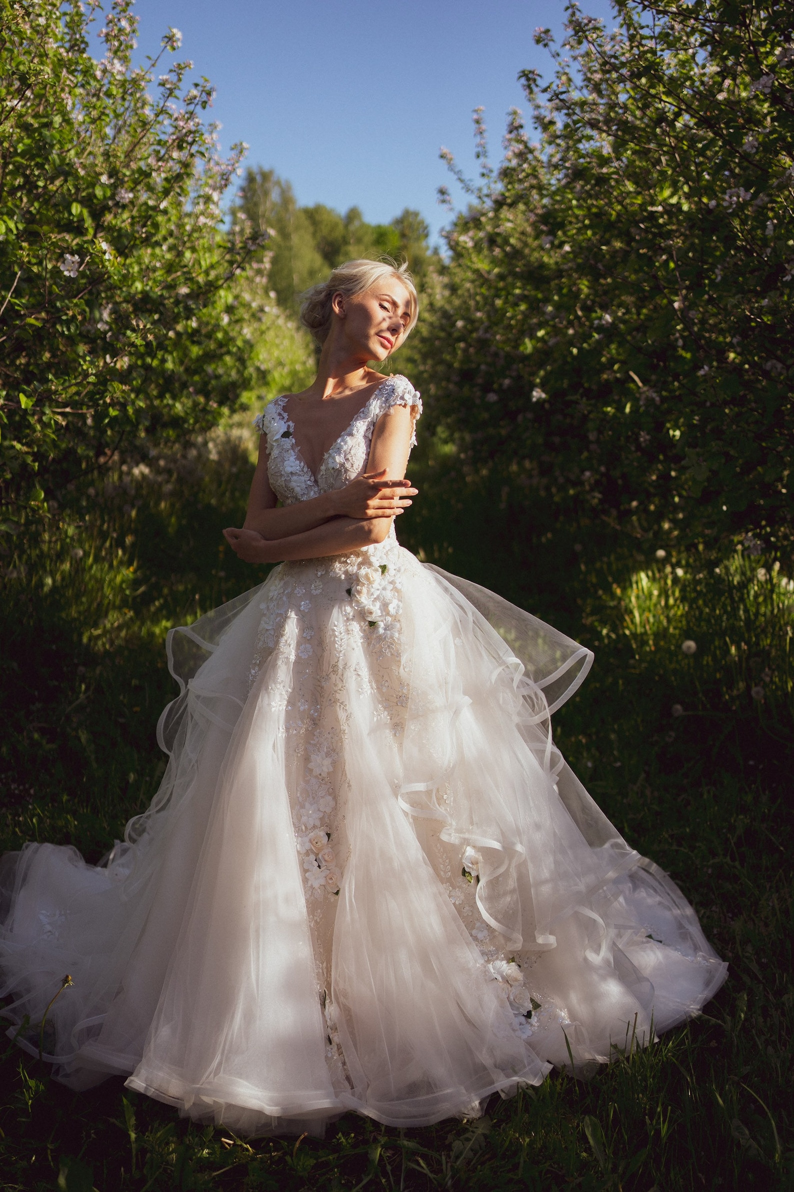 Off-white Princess Wedding Dress inga Ezergale Design Roses 2 ...