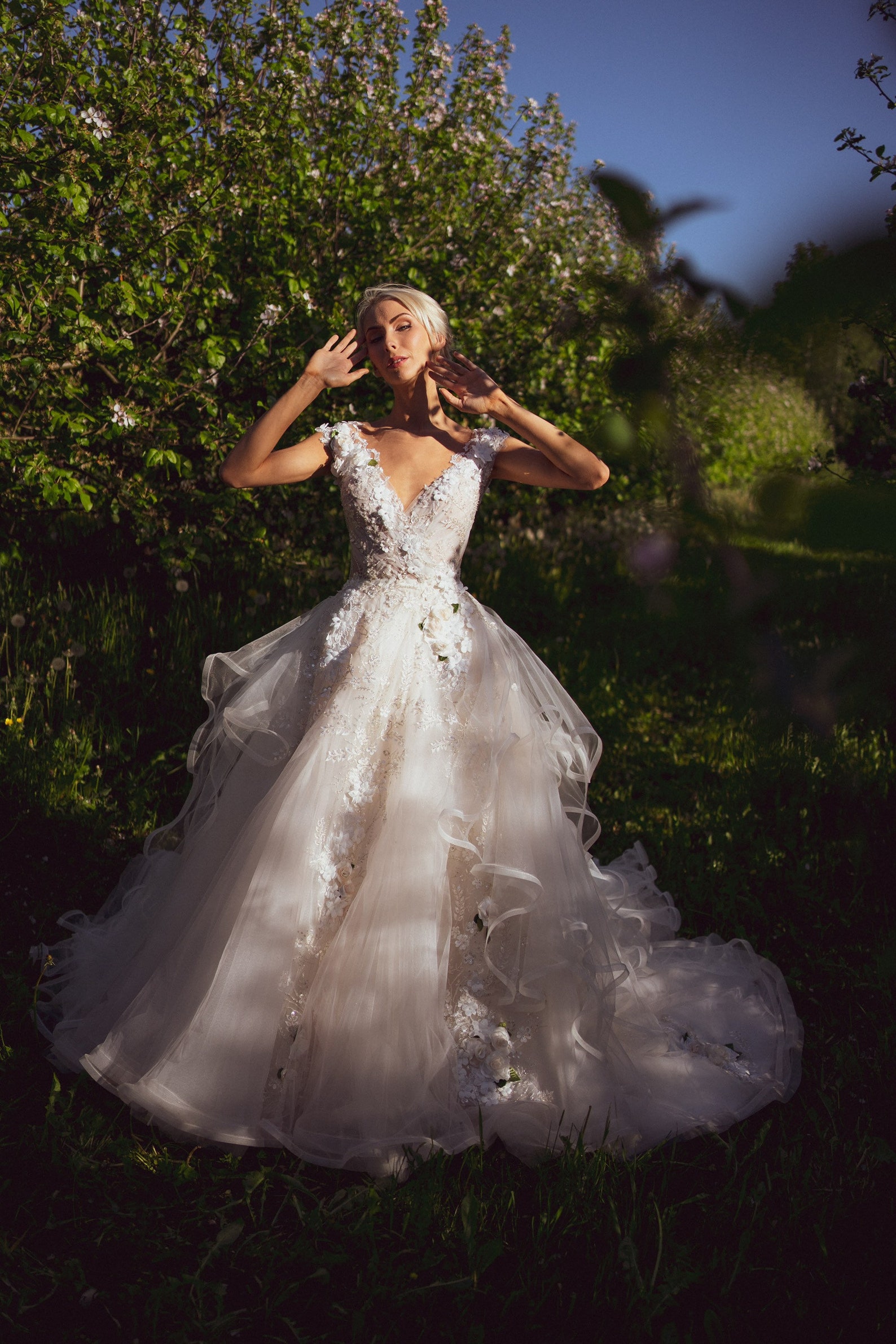 Off-white Princess Wedding Dress inga Ezergale Design Roses 2 ...