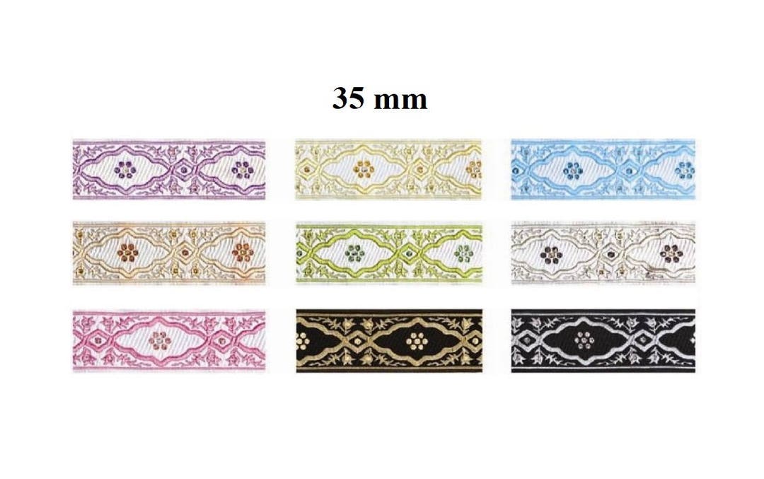 10m Embroidered Braid Medieval Style Width 35mm / 25mm - Etsy