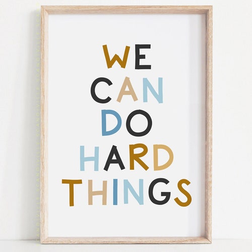 We Can Do Hard Things Rainbow Print Printable Wall Art - Etsy