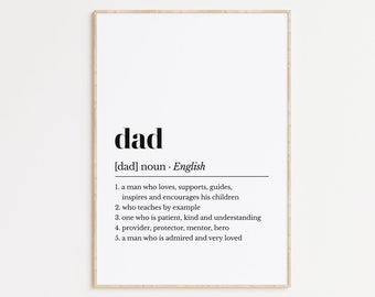 Dad Funny Definition Art Print Quote Wall Art Dictionary - Etsy