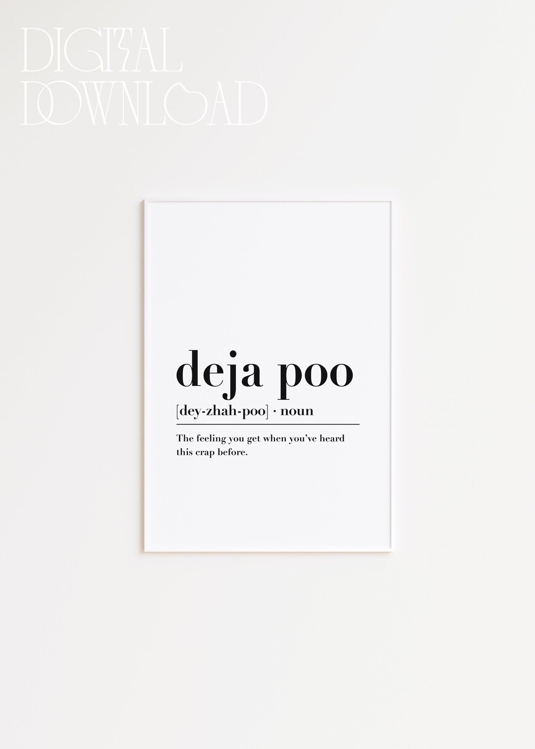 Deja Poo Definition Wall Print Bathroom Prints Washroom - Etsy