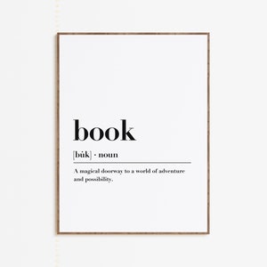Book Definition Print Book Print Book Lovers Gift Book Art - Etsy