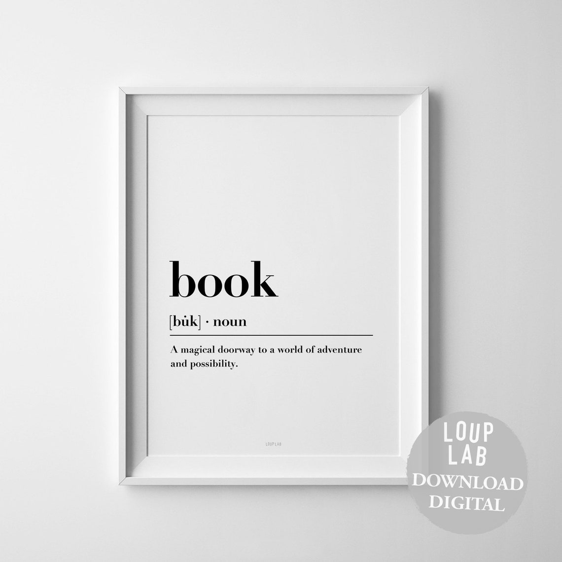 Book Definition Print Book Print Book Lovers Gift Book Art | Etsy