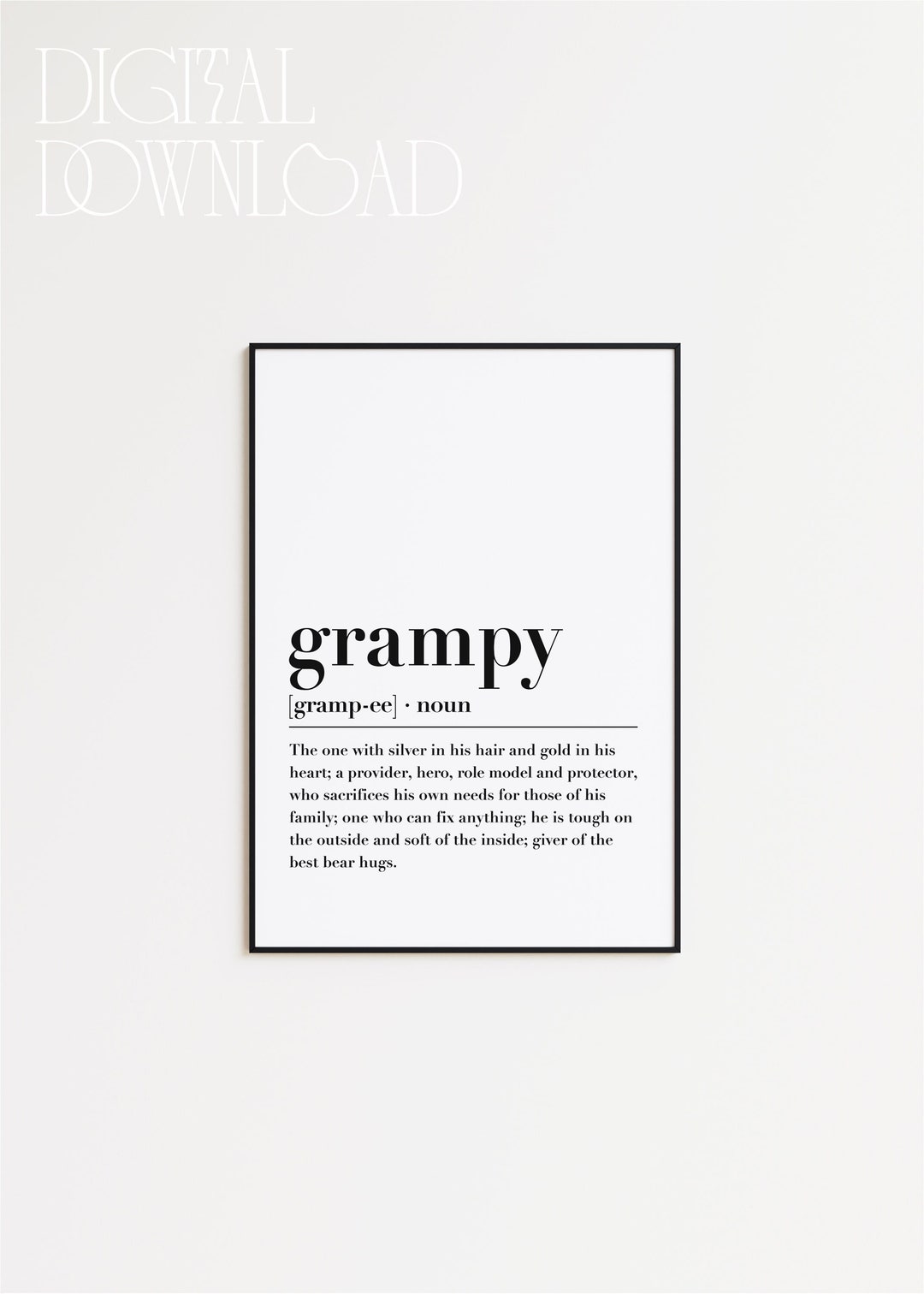 Grampy Definition Print Grampy Gift Family Prints Printable - Etsy