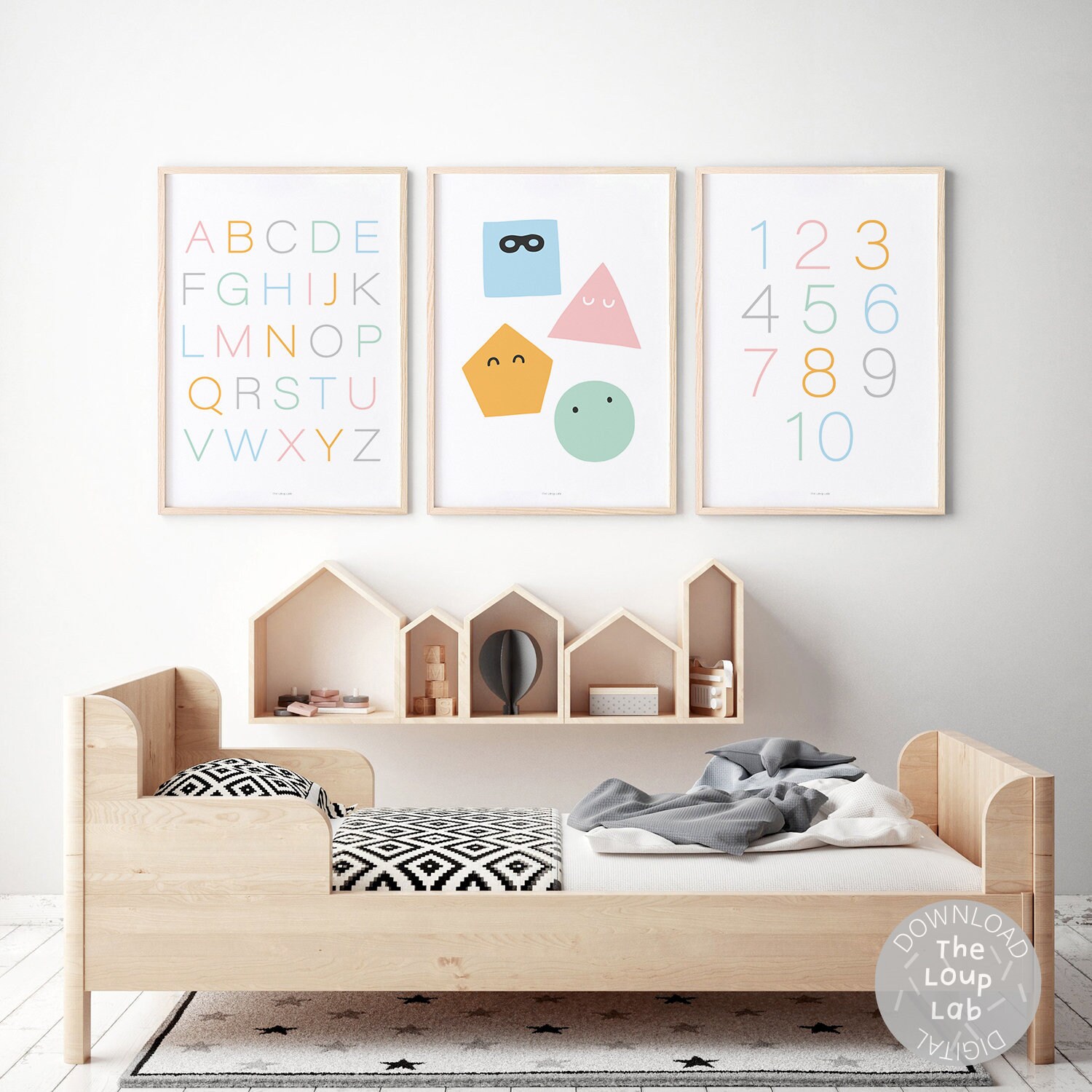 Digital Prints Prints Nursery Wall Art ABC 123 Girls Room Décor ...