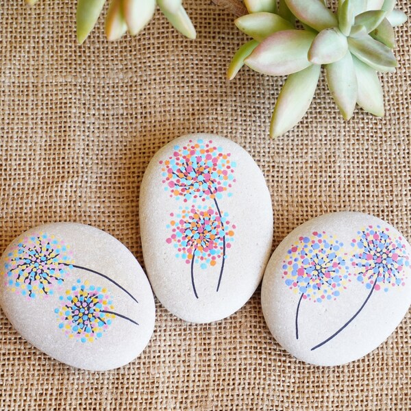 Painted Rocks Dandelion - Etsy