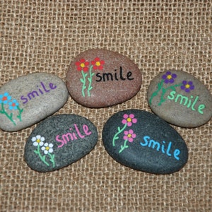 Smile Stone Inspiration Motivation Message Wish Word - Etsy