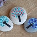 Tree Hand Painted Stone Pebbles With Nature Designs, Floral Motifs ...