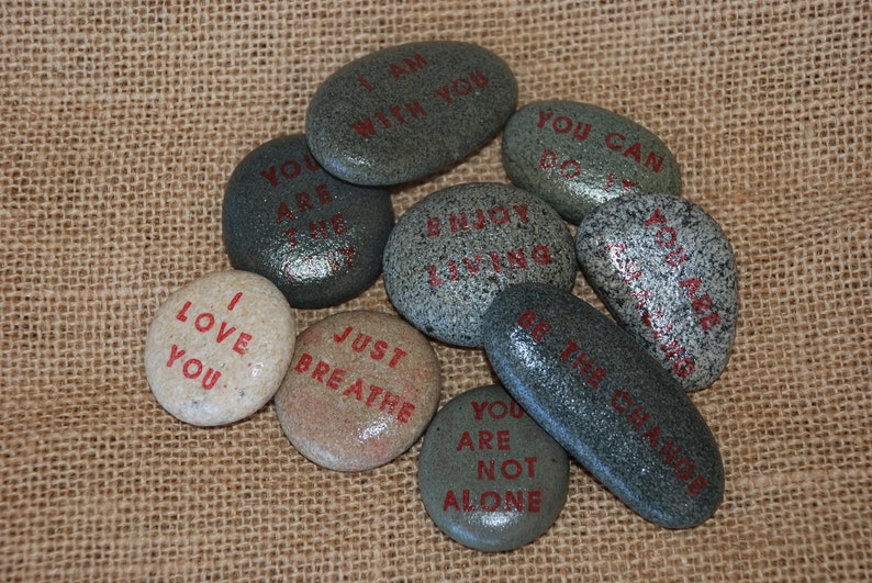 Inspiration Motivation Message Wish Word Pocket Stones | Etsy