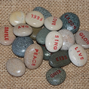 Inspiration, Motivation, Message, Wish, Word Pocket Stone Hand Painted ...