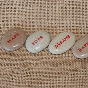 Set of 4 Pebbles Inspiration Motivation Message Wish - Etsy