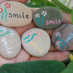 Smile Stone Inspiration Motivation Message Wish Word - Etsy