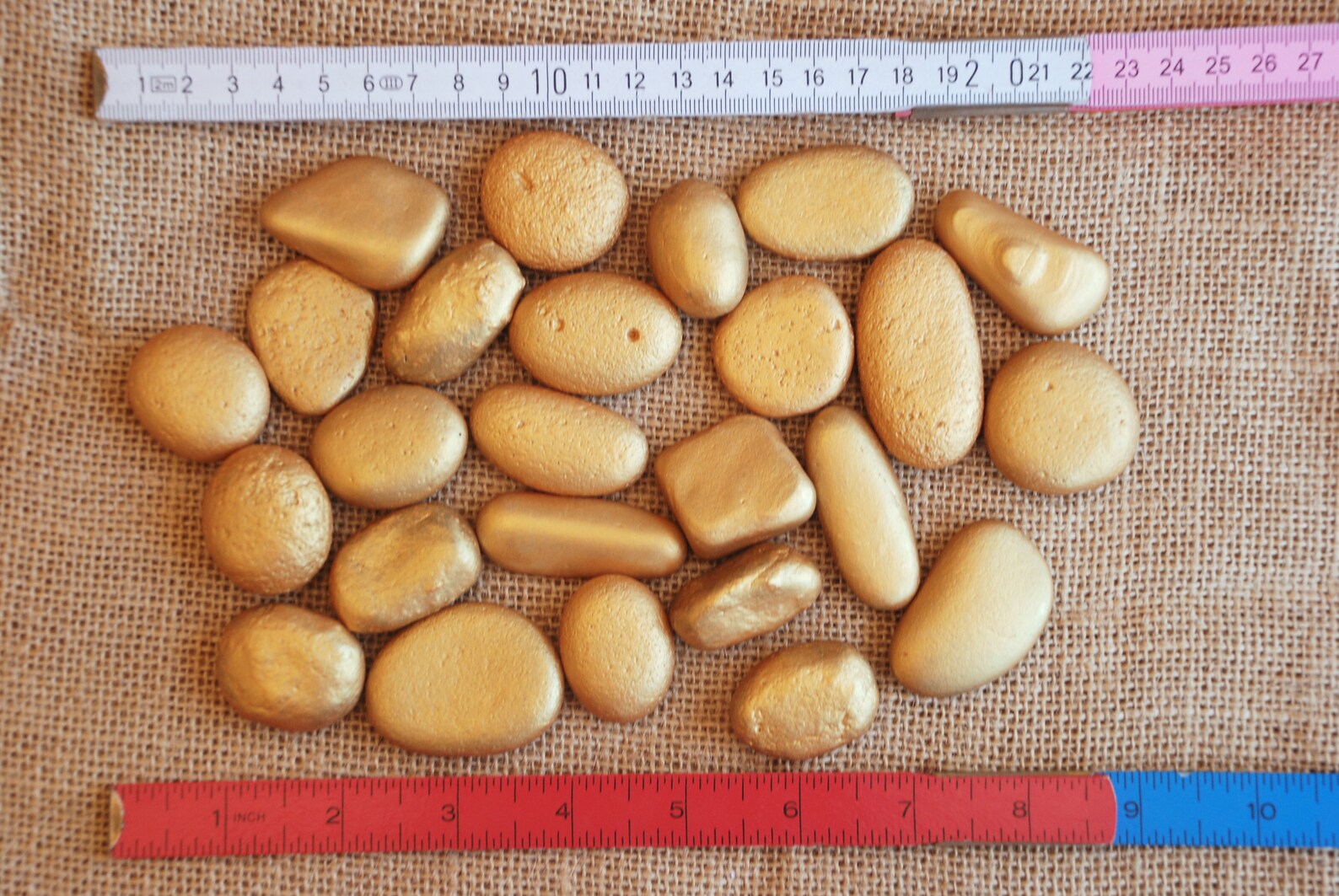 25 Gold Stones for Decor Sea Pebbles Table Potpourri Zen | Etsy