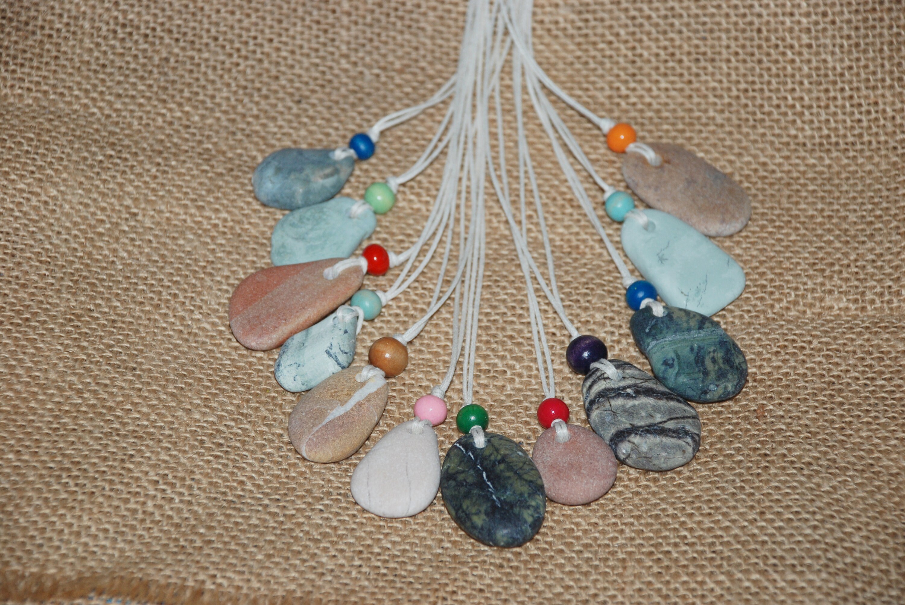 Genuine Sea Pebble Necklace Natural Beach Pebble Pendant - Etsy