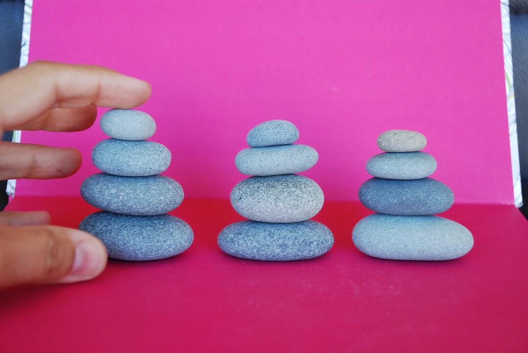 12 Gray Sea Stones Altar Zen Meditation Yoga Cairn Balancing Sculpture ...