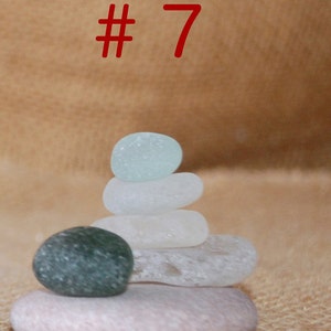 Pebble & Sea Glass Balancing Sculpture Genuine Sea Glass Cairn, Zen ...