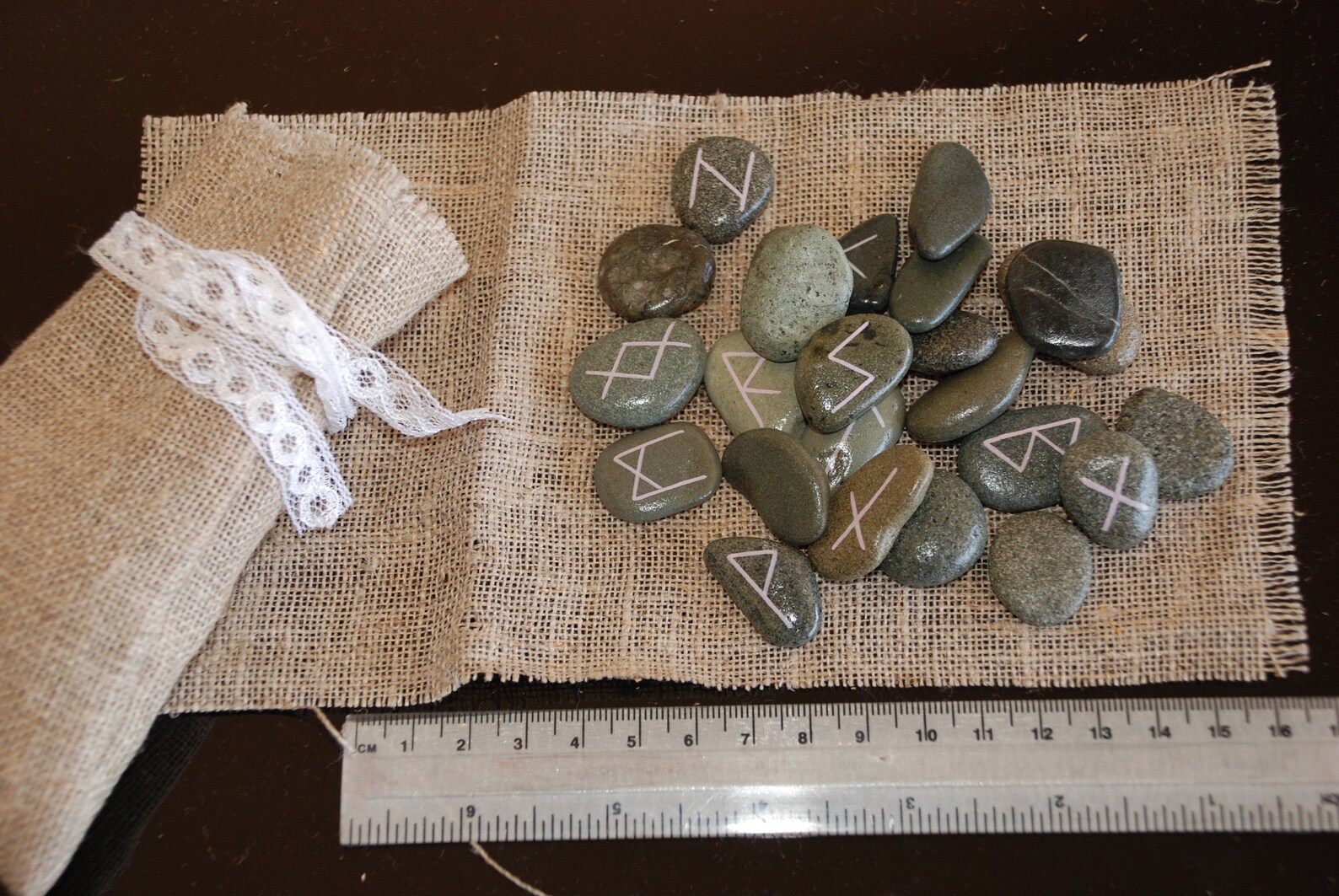 25 Sea Stone Runes & Handmade Pouch Elder Futhark Runes | Etsy