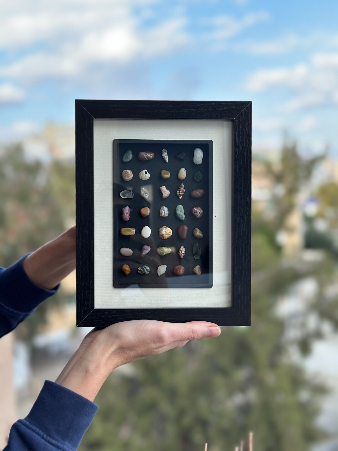 Seastone Wall Decor, Shell and Stone Art Picture - Etsy